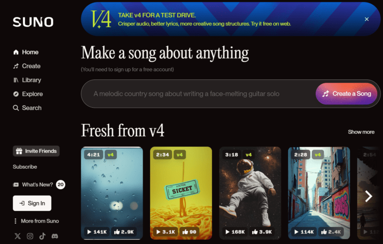 音楽生成AI「Suno」とは？特徴やSuno v4の機能、使い方を解説 | SMS DataTech